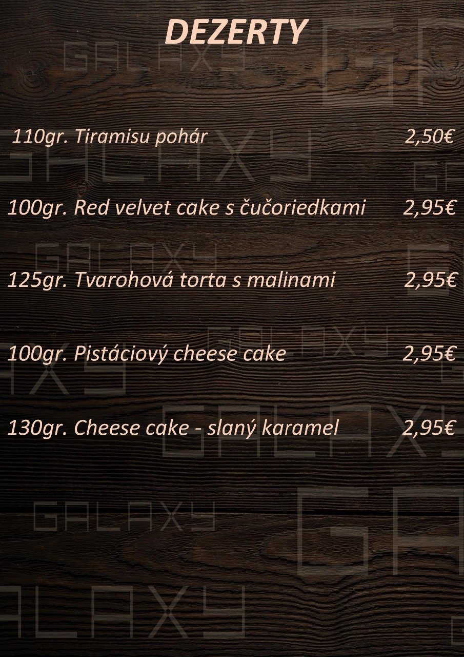 Dezerty :: Reštaurácia GALAXY